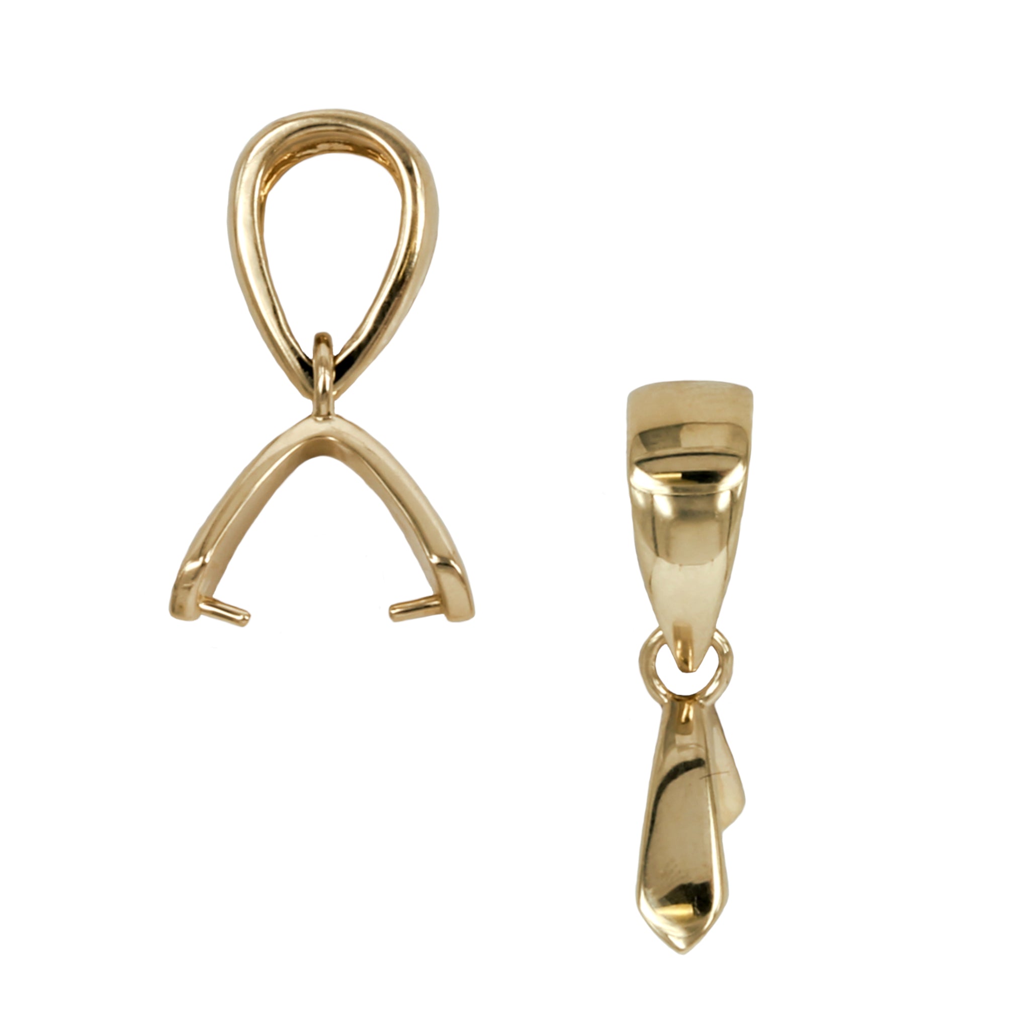 14Kt Gold Classic Chevron Pinch Bail 18.6x4.3mm – SilviaFindings