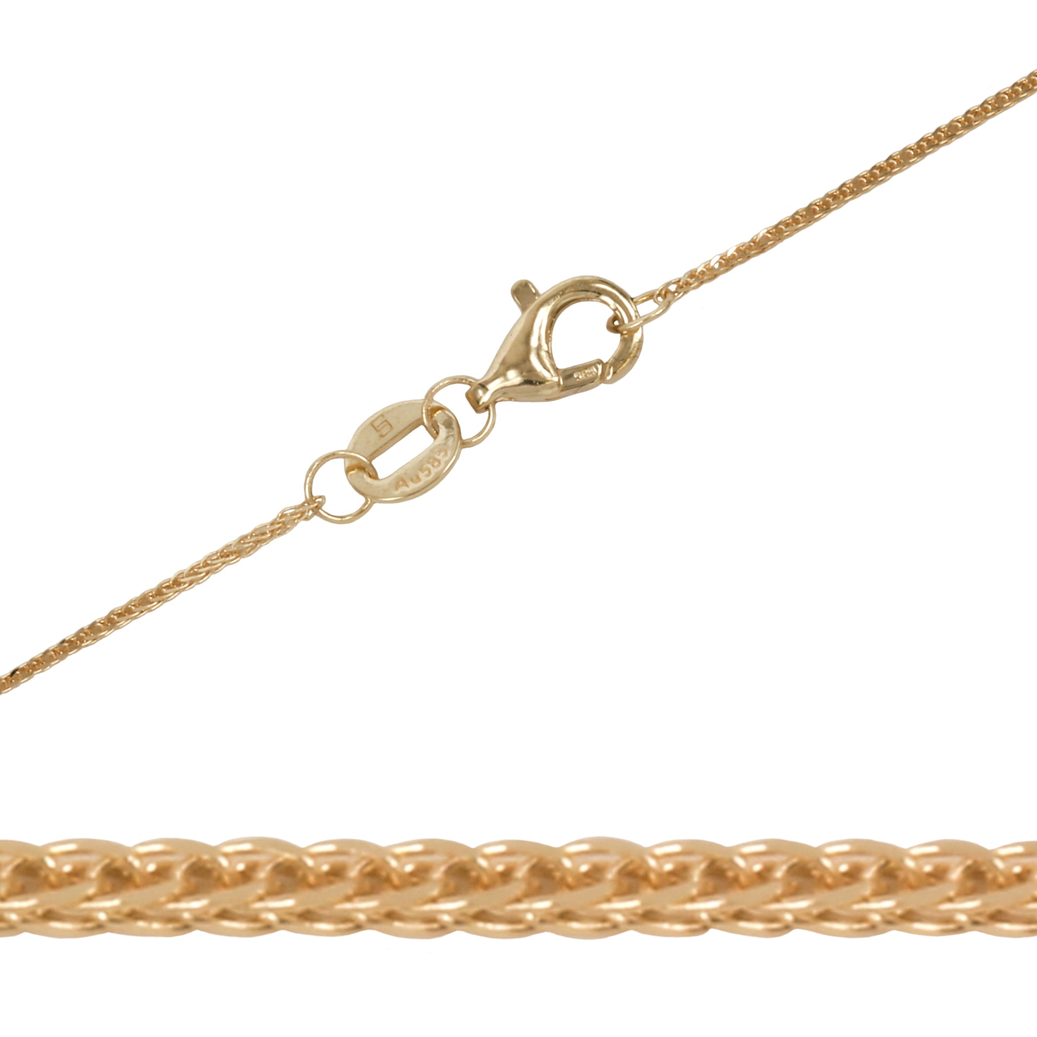 14K Gold Spiga Chain Necklace 0.5mm 16" - 18" - 20" SF1298K14 ...