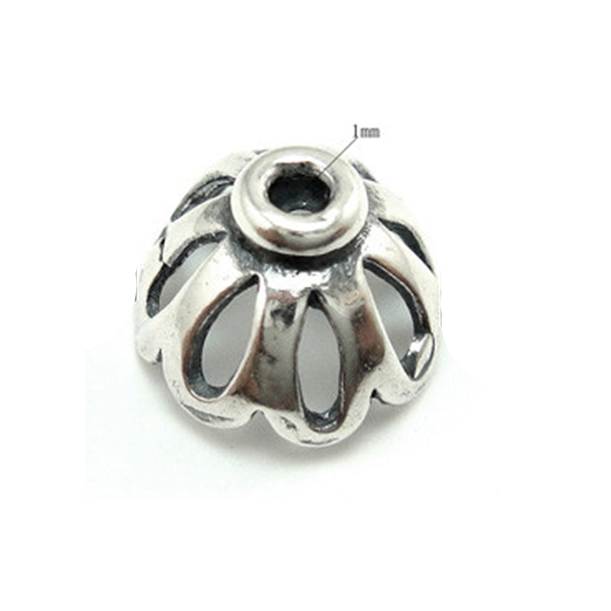 Tear Drop Bead Cap in Antique Sterling Silver 12.4mm – SilviaFindings