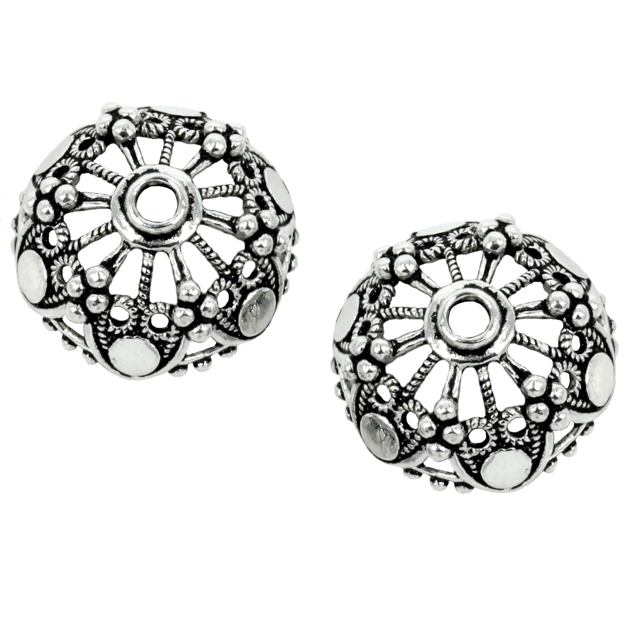 Bali-Style Bead Cap in Sterling Silver 17mm – SilviaFindings
