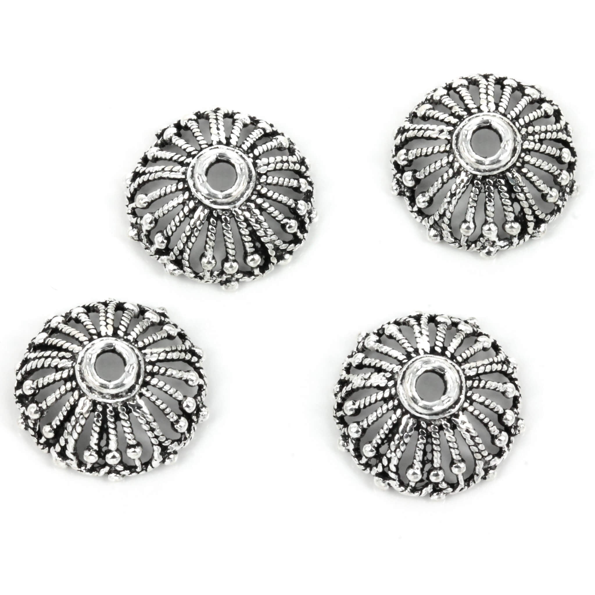 Bali-Style Bead Cap in Sterling Silver 13mm – SilviaFindings