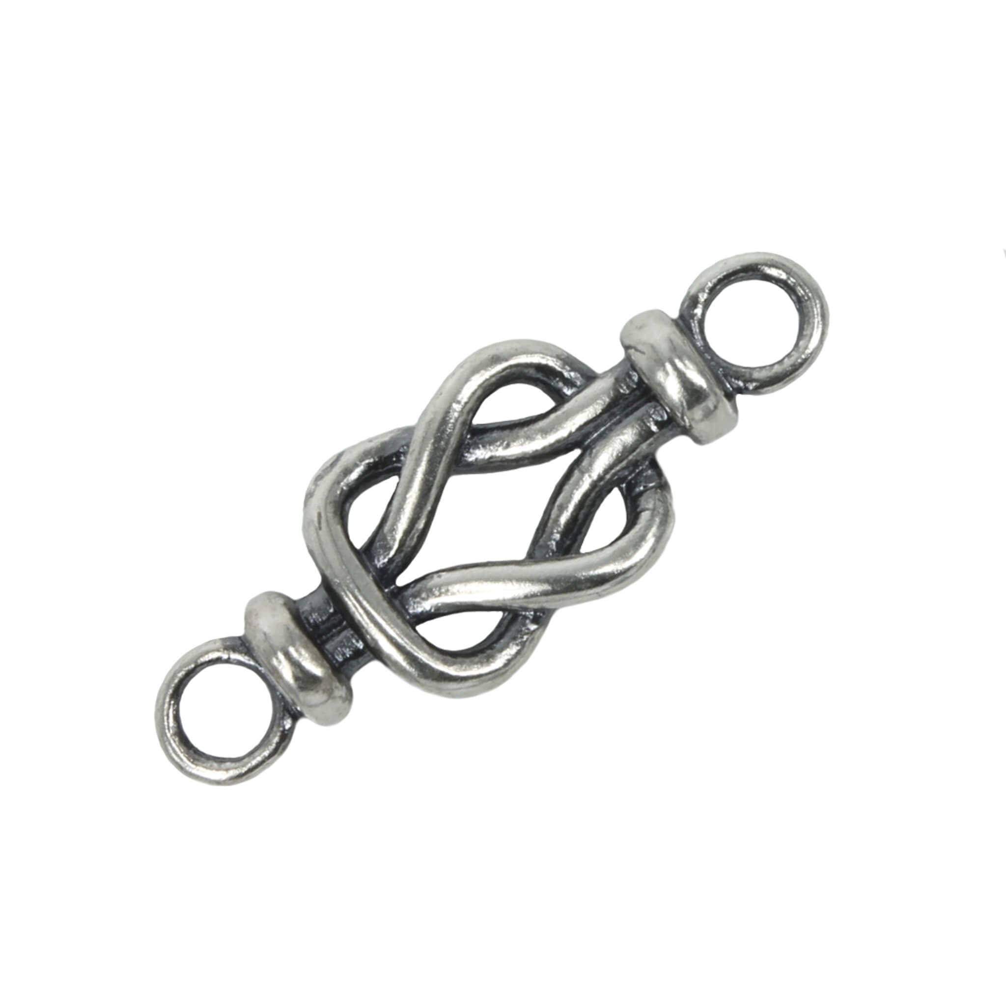 Interwoven Love Knot Connector in Sterling Silver 24x8.6mm – SilviaFindings