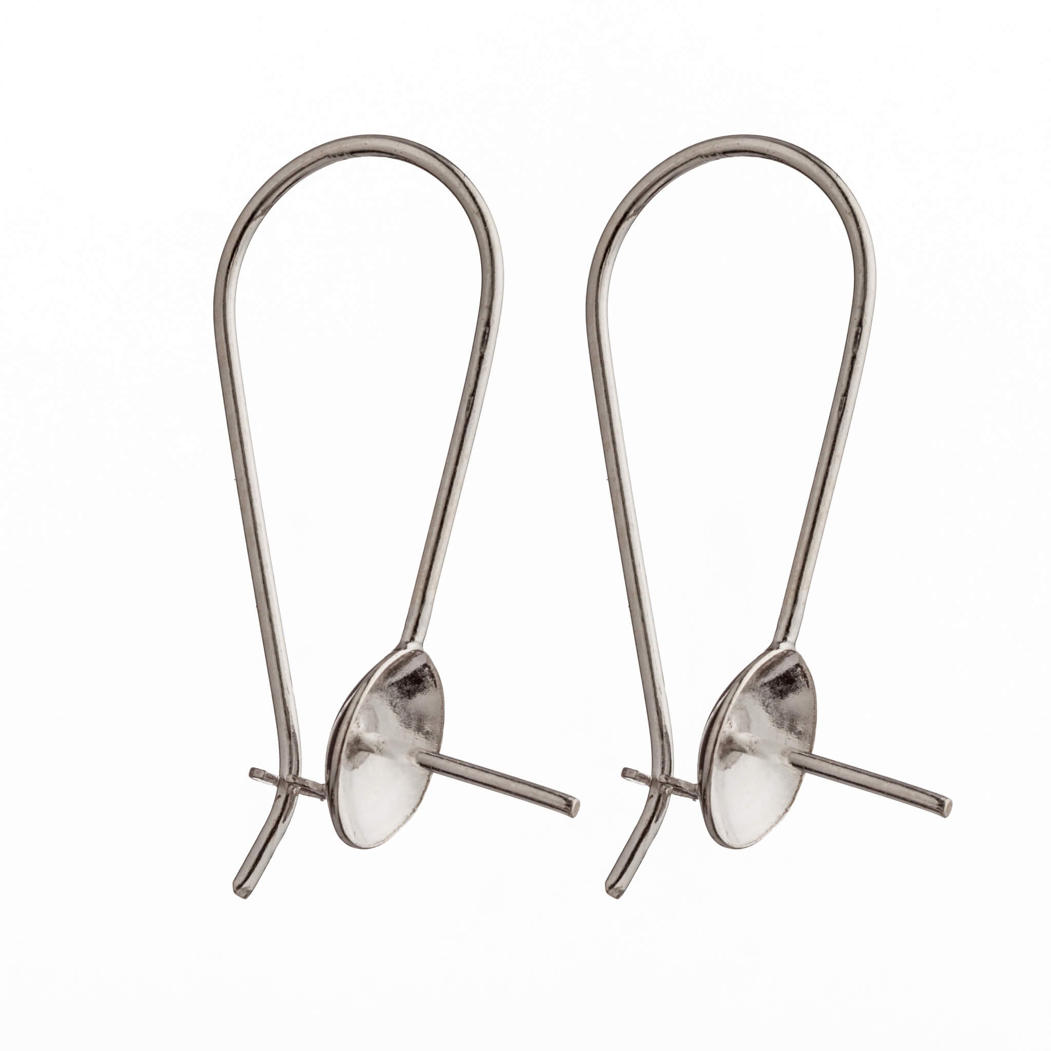 Ear Wires with Cup and Peg Mounting in Sterling Silver 20 Gauge ...