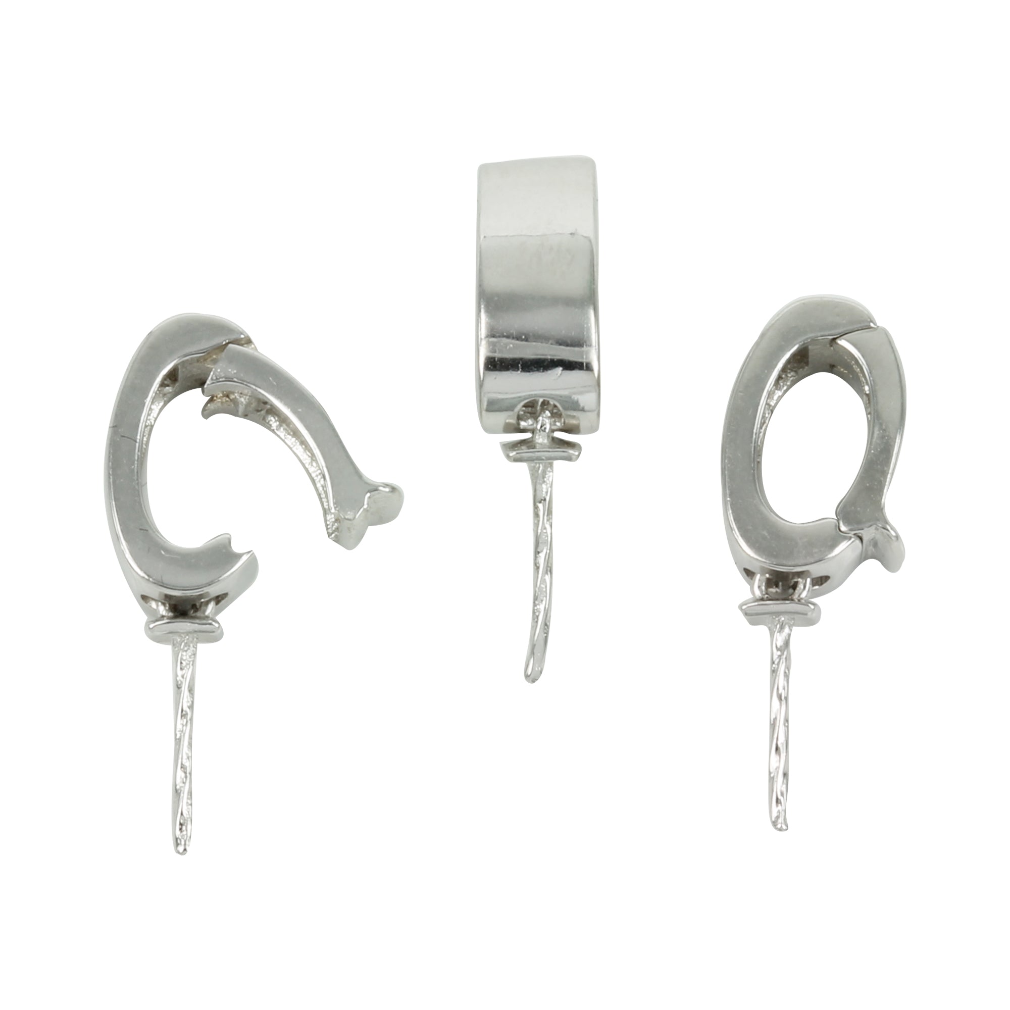 Snap-on Bail with Cup & Peg Pearl Mounting in Sterling Silver 4.5x20mm ...