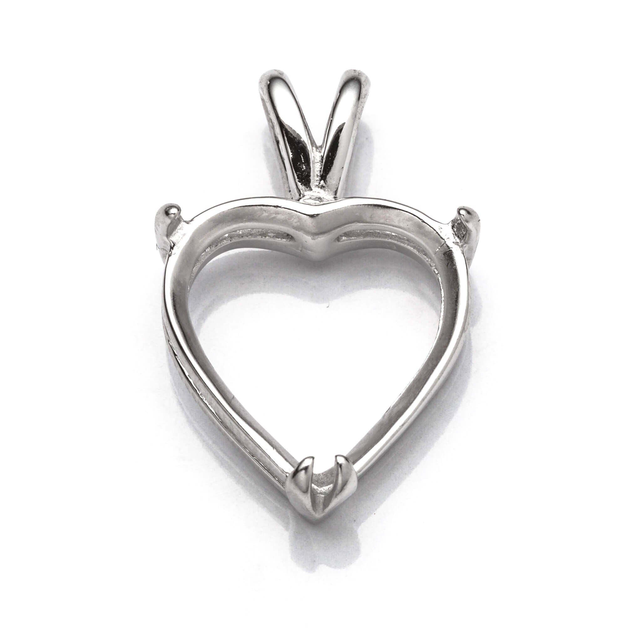 Heart Pendant with Heart Mounting in Sterling Silver 14x12mm ...
