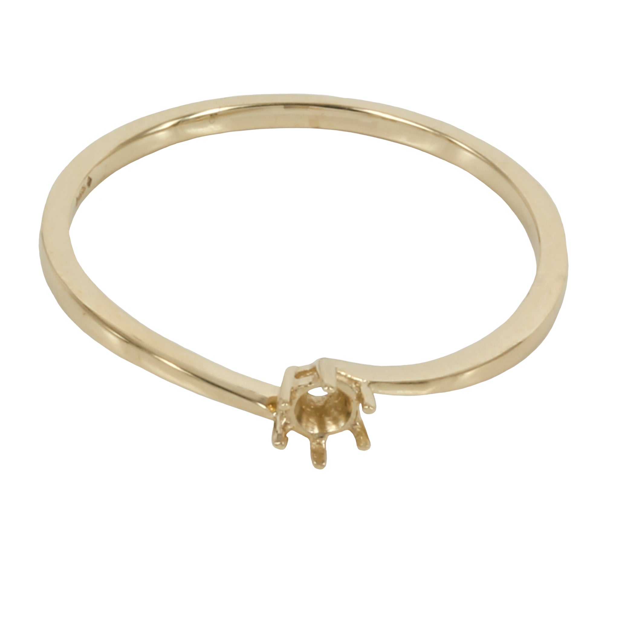 14K Gold Offset Band Ring for 3mm Round Stones – SilviaFindings